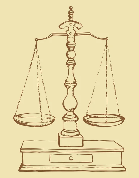 Unbalanced scales of justice sketch — Stock Vector © lhfgraphics #13981752