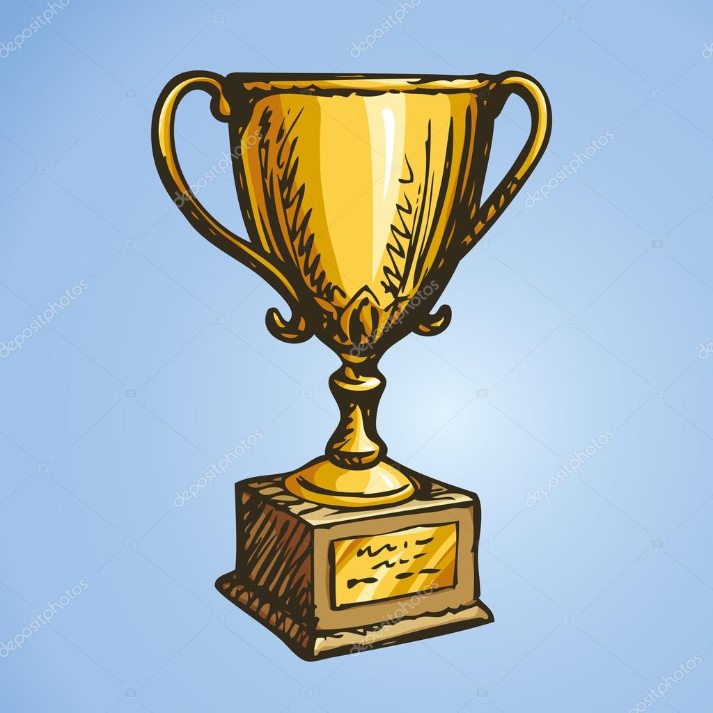 Gouden Cup winnaar. Vector tekening — Stockvector © Marinka #99379878