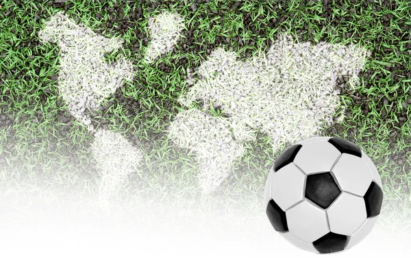 Football pitch, world map and the ball - Stock Image - Everypixel