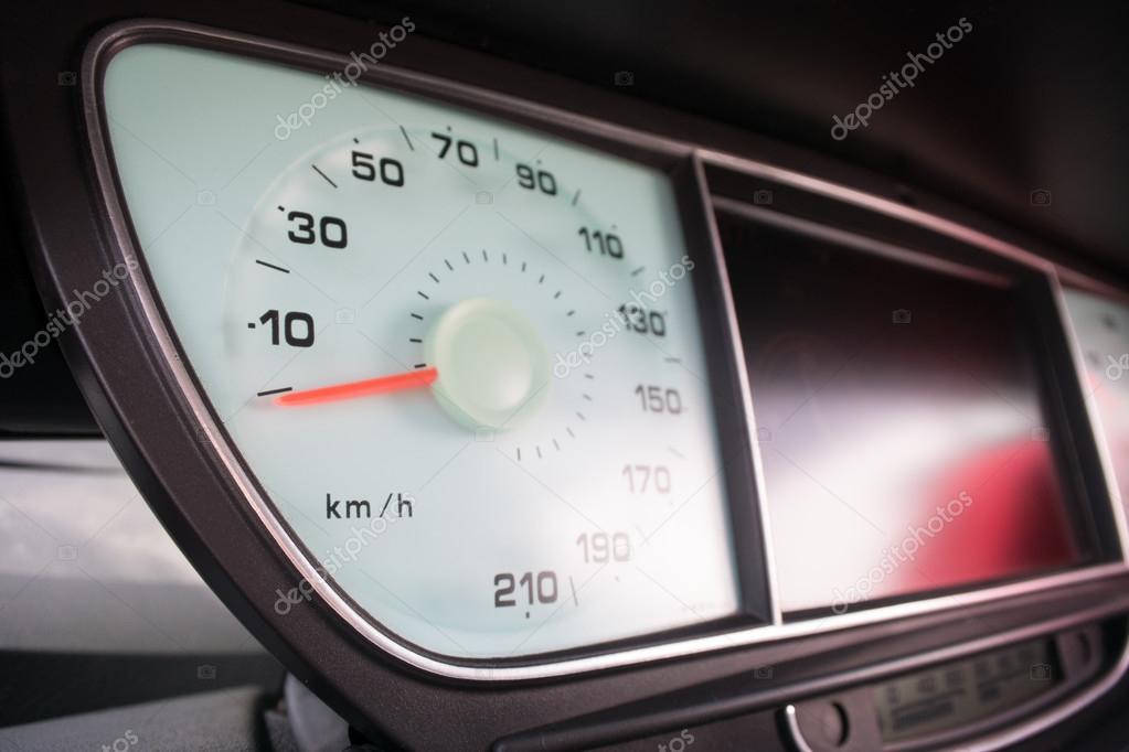 Car dashboard, close up speedometer Stock Photo by ©loriklaszlo 118995844