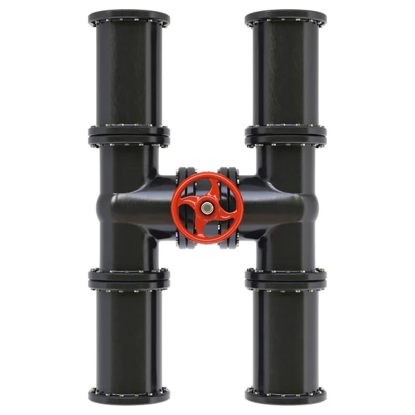 Alphabet letter v from oil pipes. — Stock Photo © dimdimich #100556402