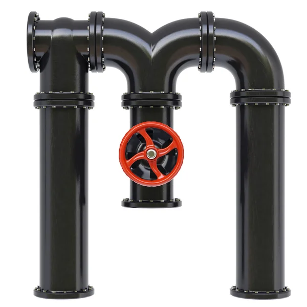 Alphabet letter r from oil pipes. Stock Photo by ©dimdimich 100556132