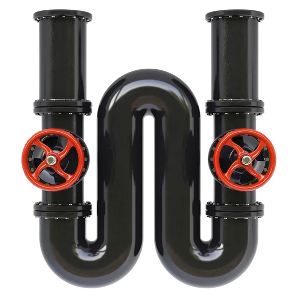 Alphabet letter r from oil pipes. Stock Photo by ©dimdimich 100556132