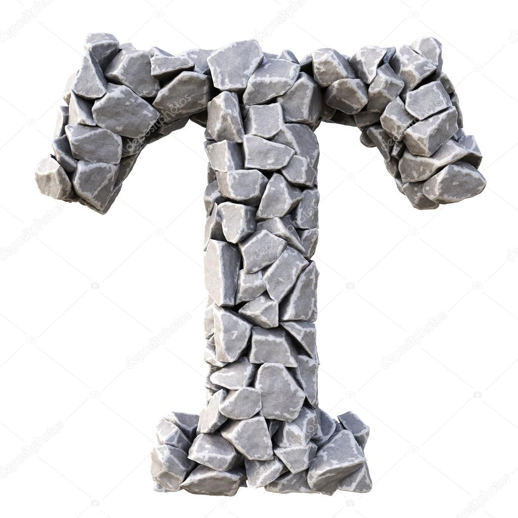 Alphabet letter T from stones — Stock Photo © dimdimich #83582698