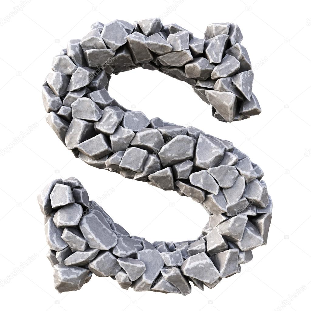 Alphabet letter S from stones Stock Photo by ©dimdimich 83582784