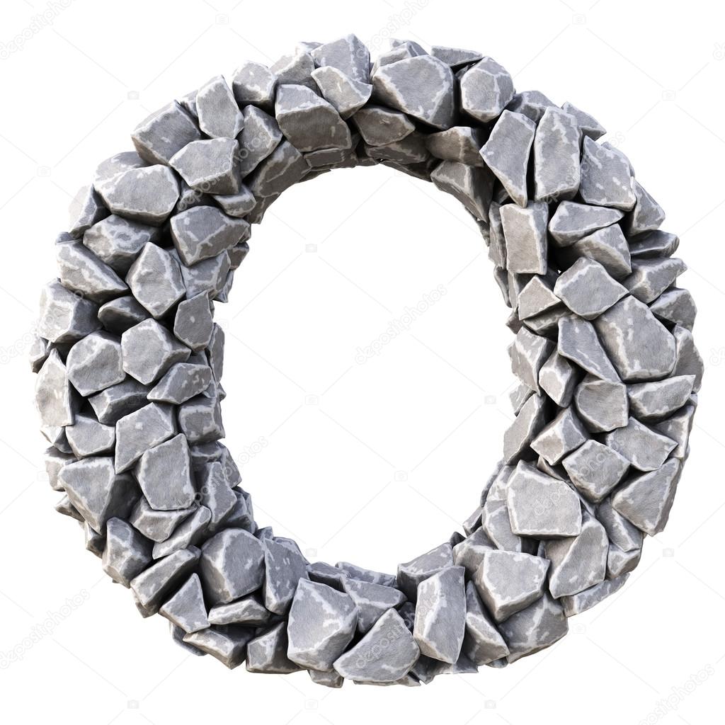 Alphabet letter O from stones Stock Photo by ©dimdimich 83582994