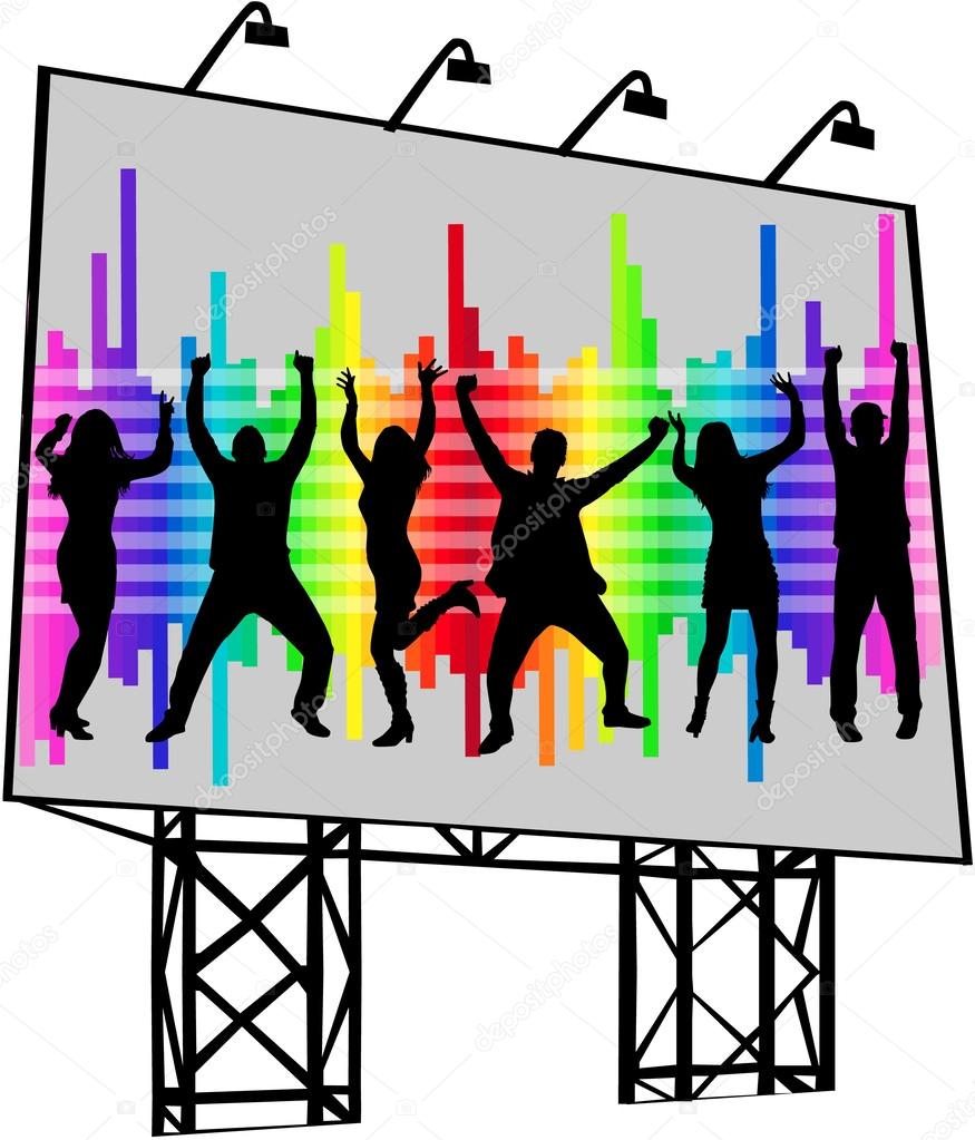 Billboard - poster of dancing people Stock Vector Image by ©pablonis ...