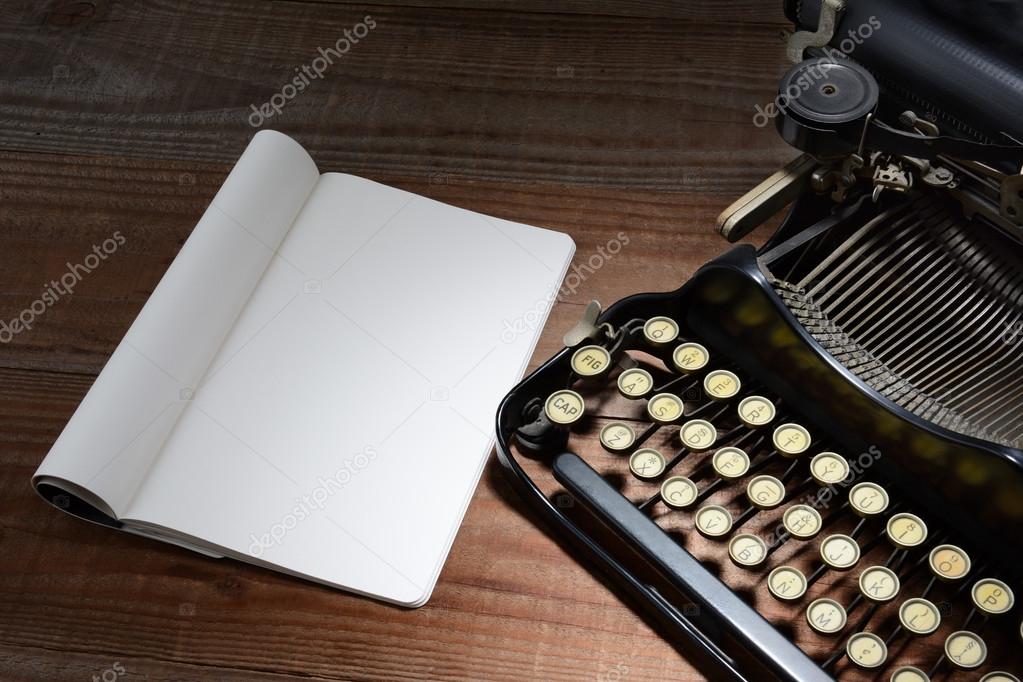 Typewriter and Note Pad — Stock Photo © scukrov #64346019