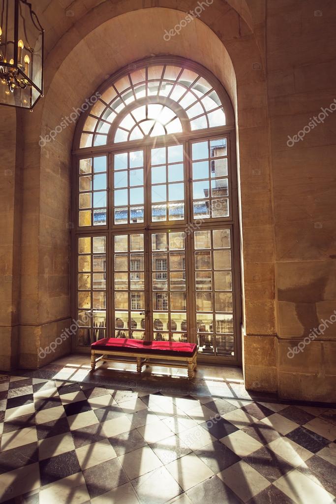 Luxury palace glass windows in Versailles palace, France Stock Photo by ...