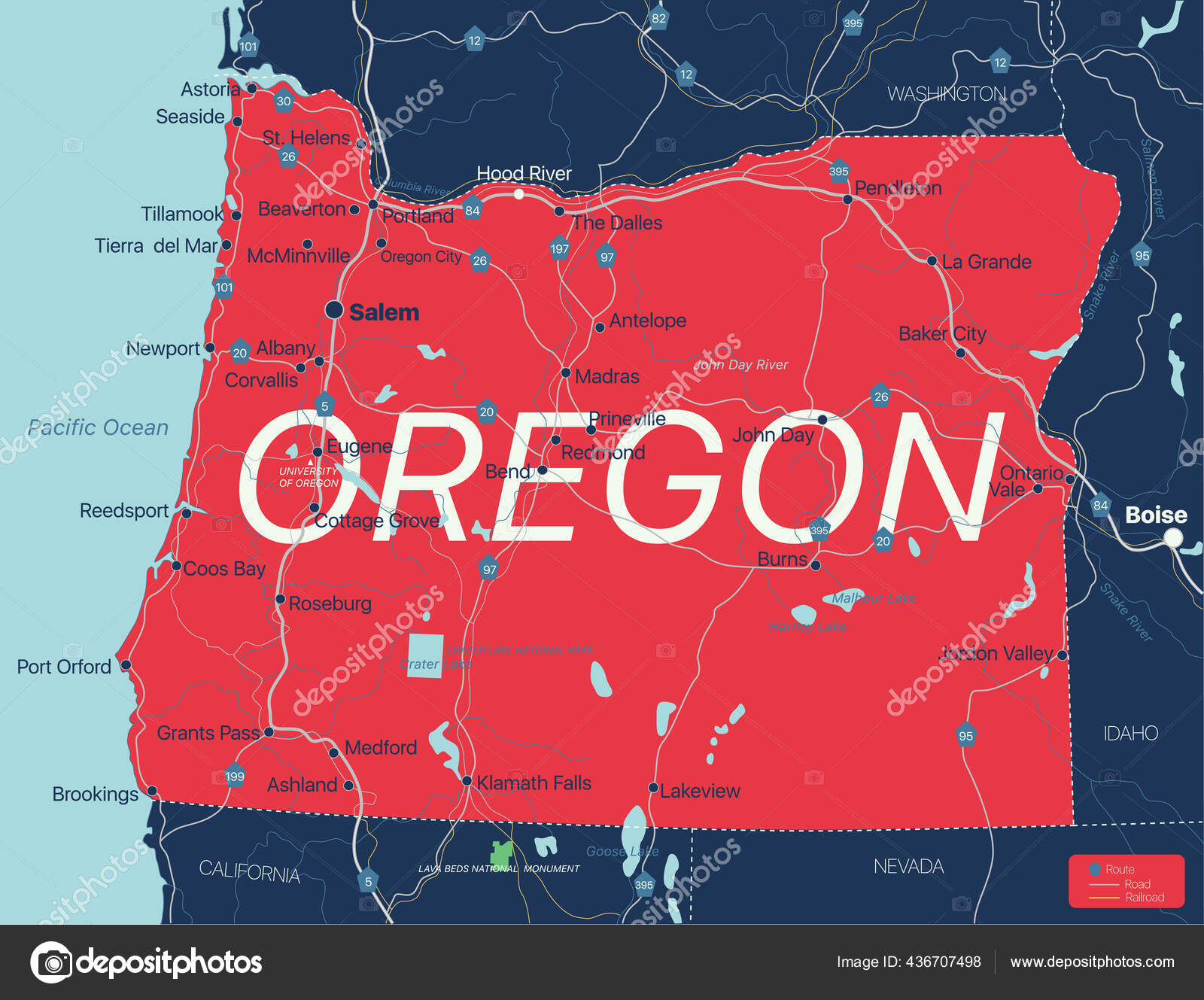 Mapa De Oregon Estados Unidos Mapa De Oregon Forma Estados Unidos