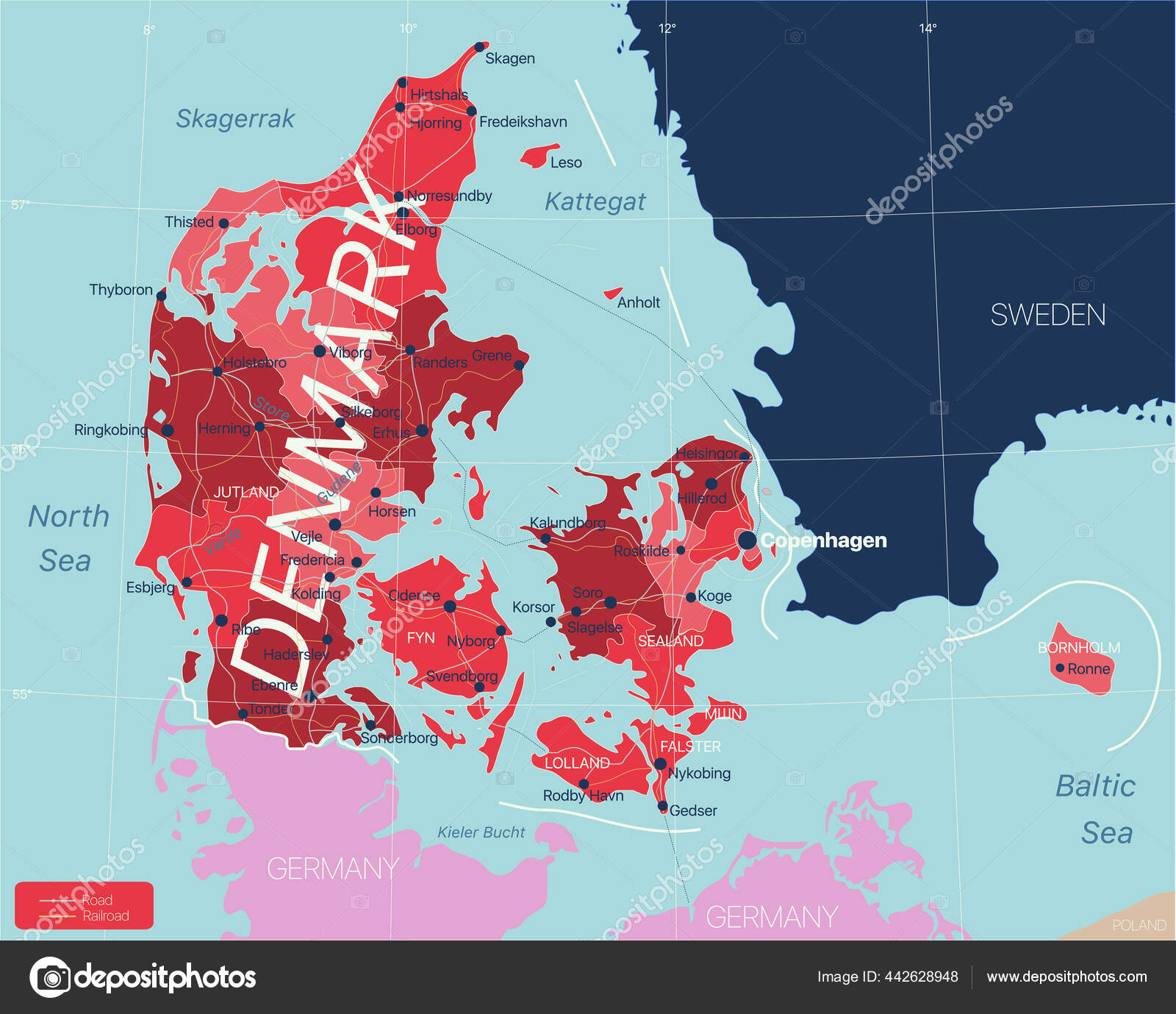 Jutland Peninsula Physical Map