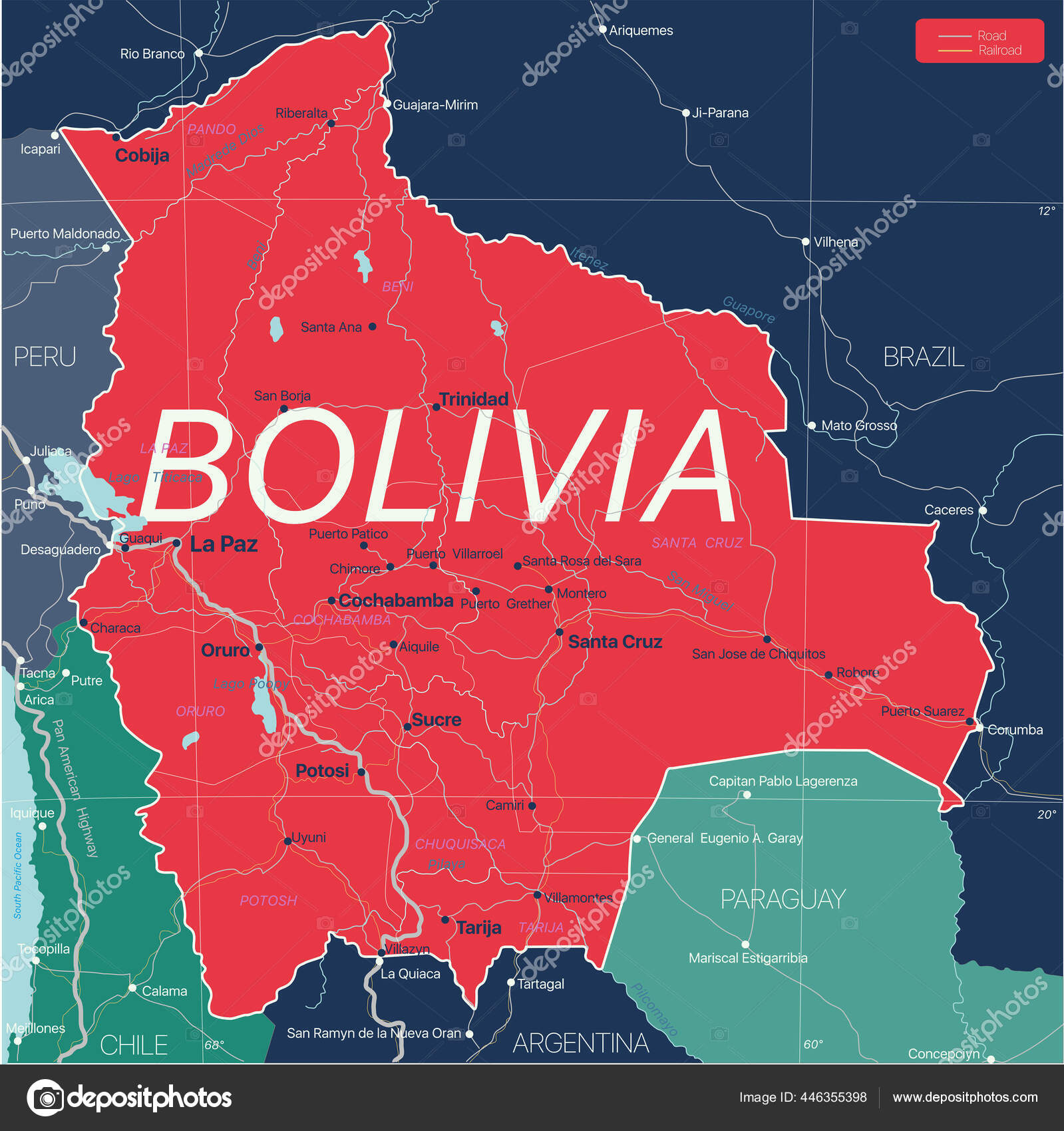 Bolivia Map Vector