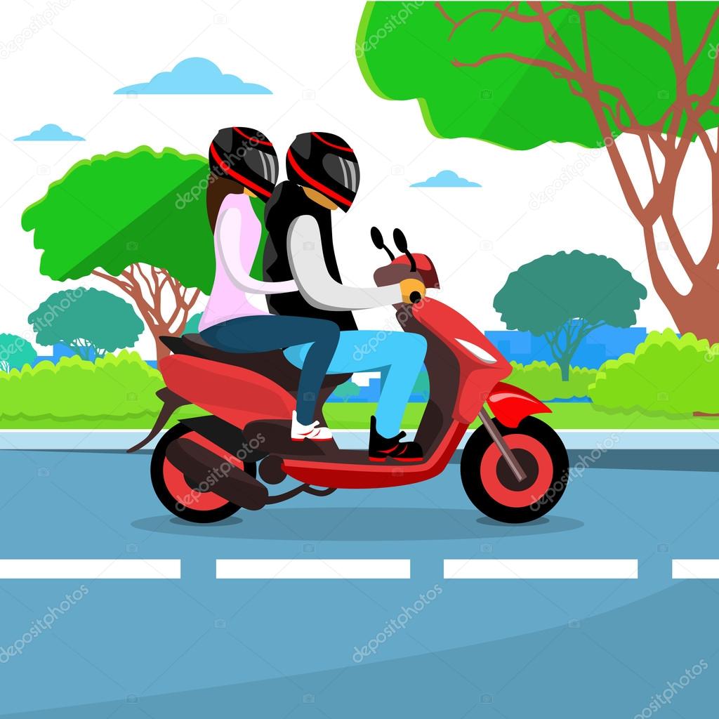 Motorcycle Couple Vector