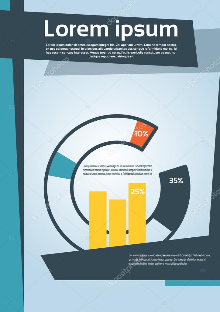 Pie Diagram With Percentage Financial Graph Flyer Stock Vector by ...