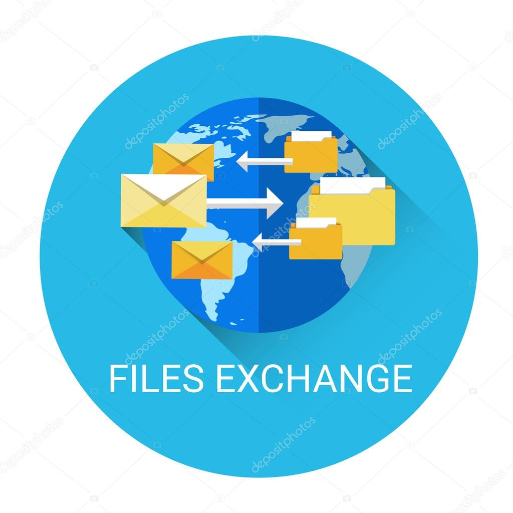 Global Files Exchange Data Share System Business Icon Stock Vector by ...