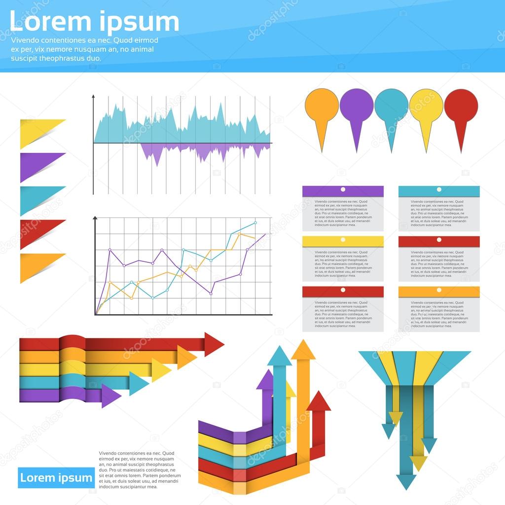 Graph Set Finance Diagram Infographic Icon Financial Business Chart ...