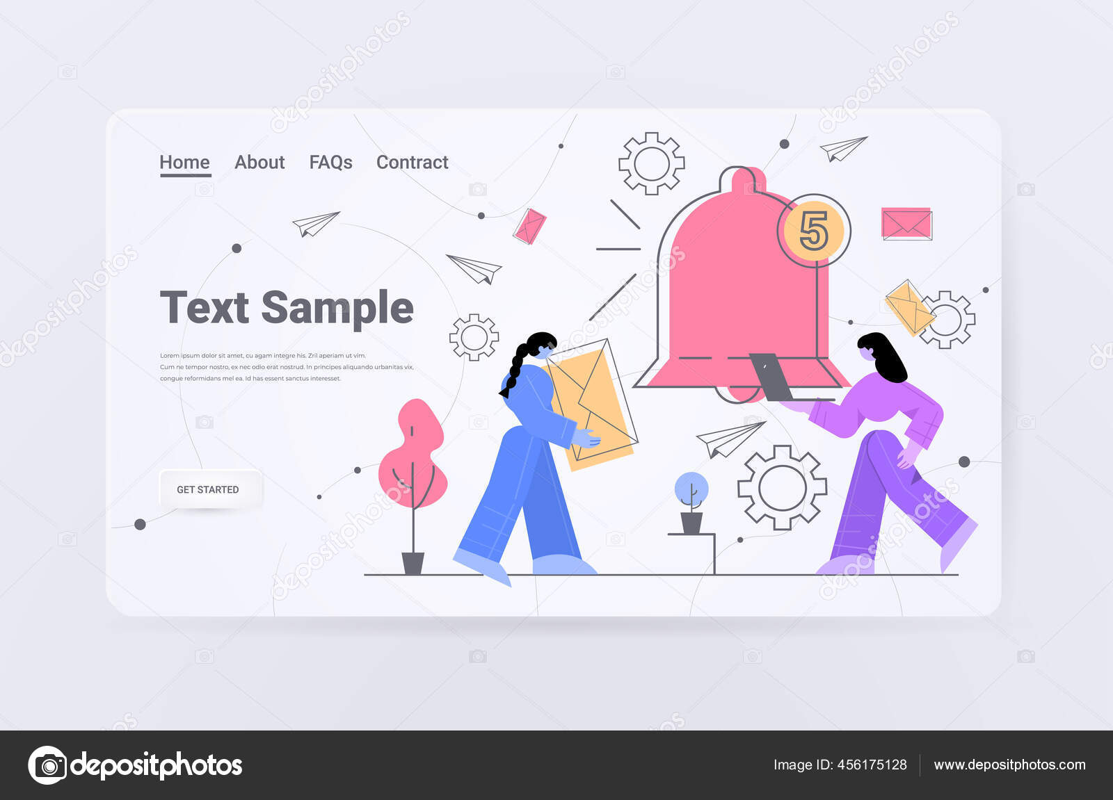 Women getting chat messages notification social media communication ...