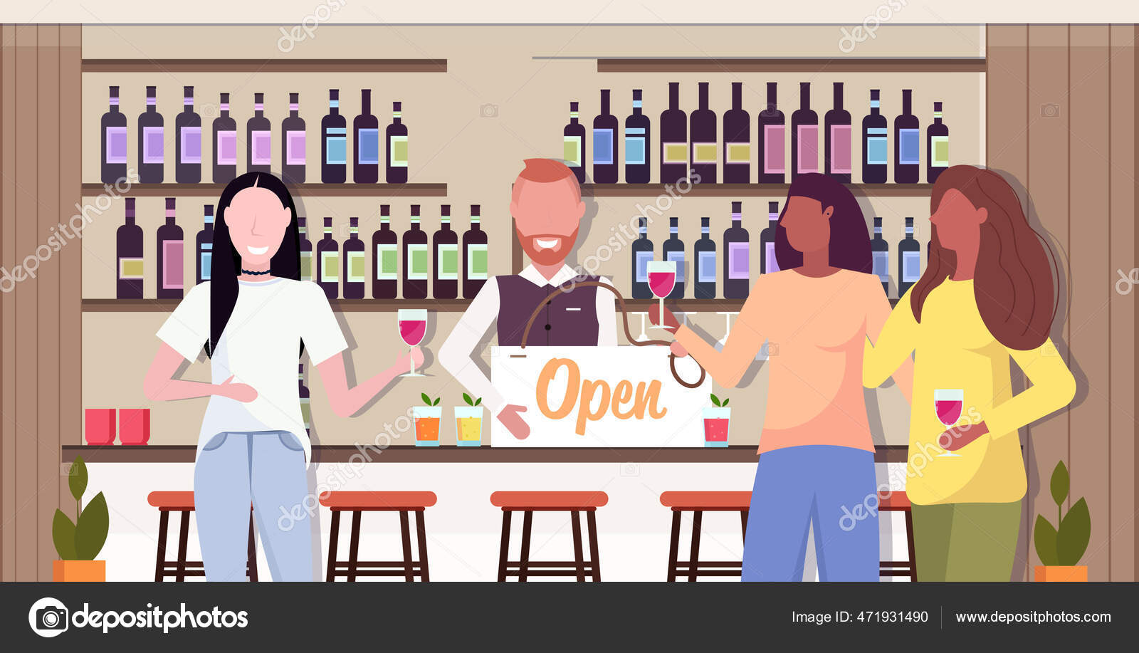 Bartender Cartoon Sign