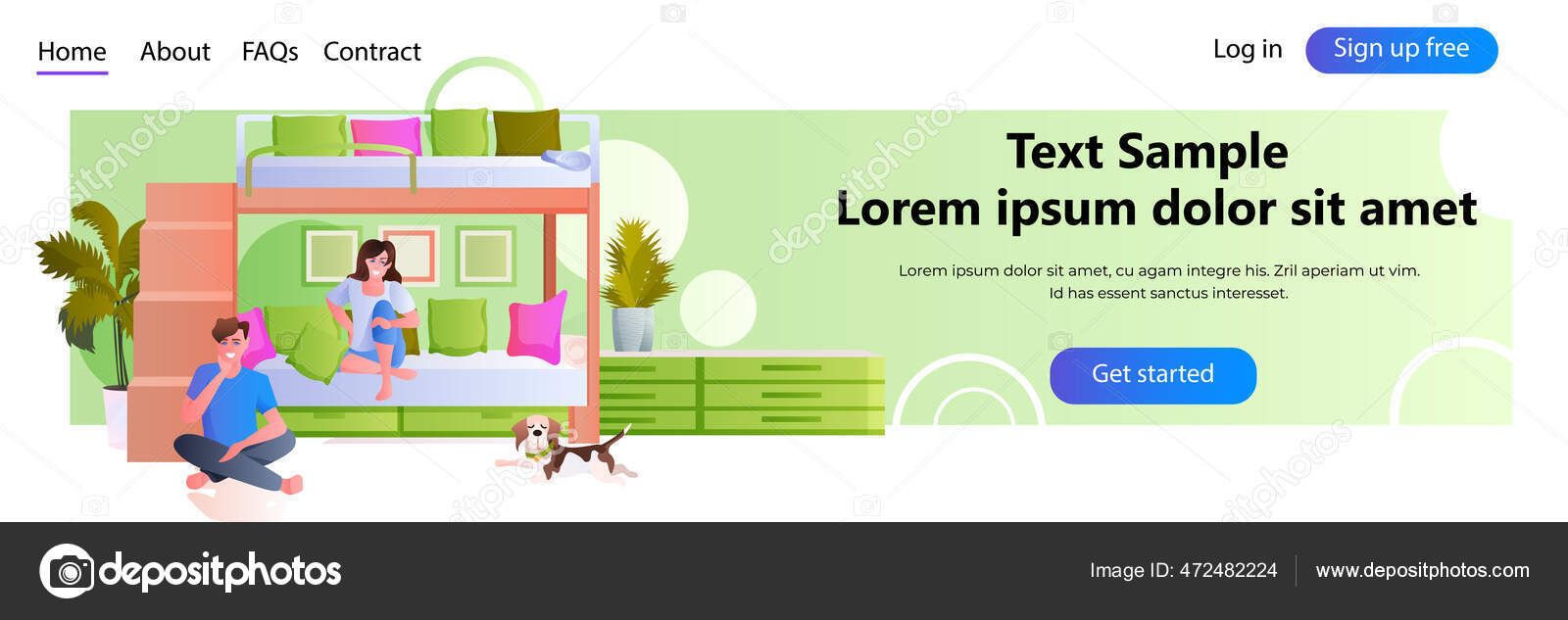 Little children playing at at home or kindergarten childhood concept ...