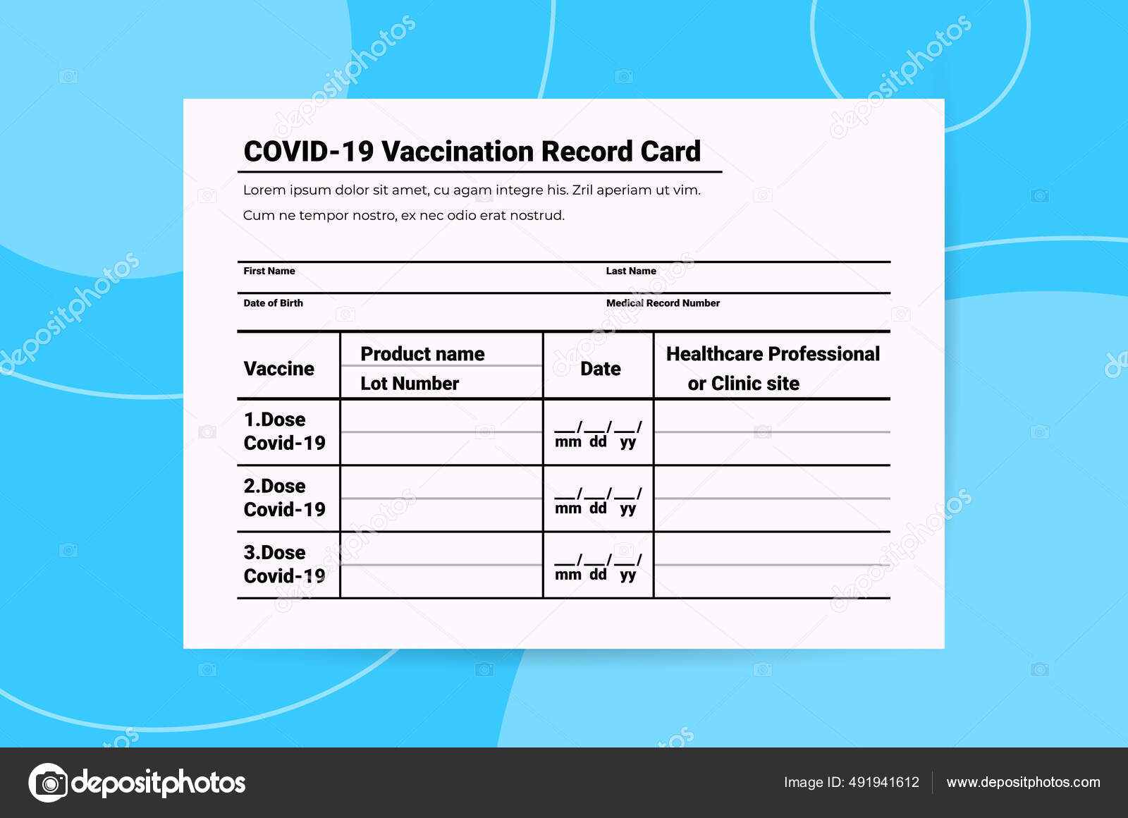 Covid-19 vaccination record card global immunity passport risk free re ...