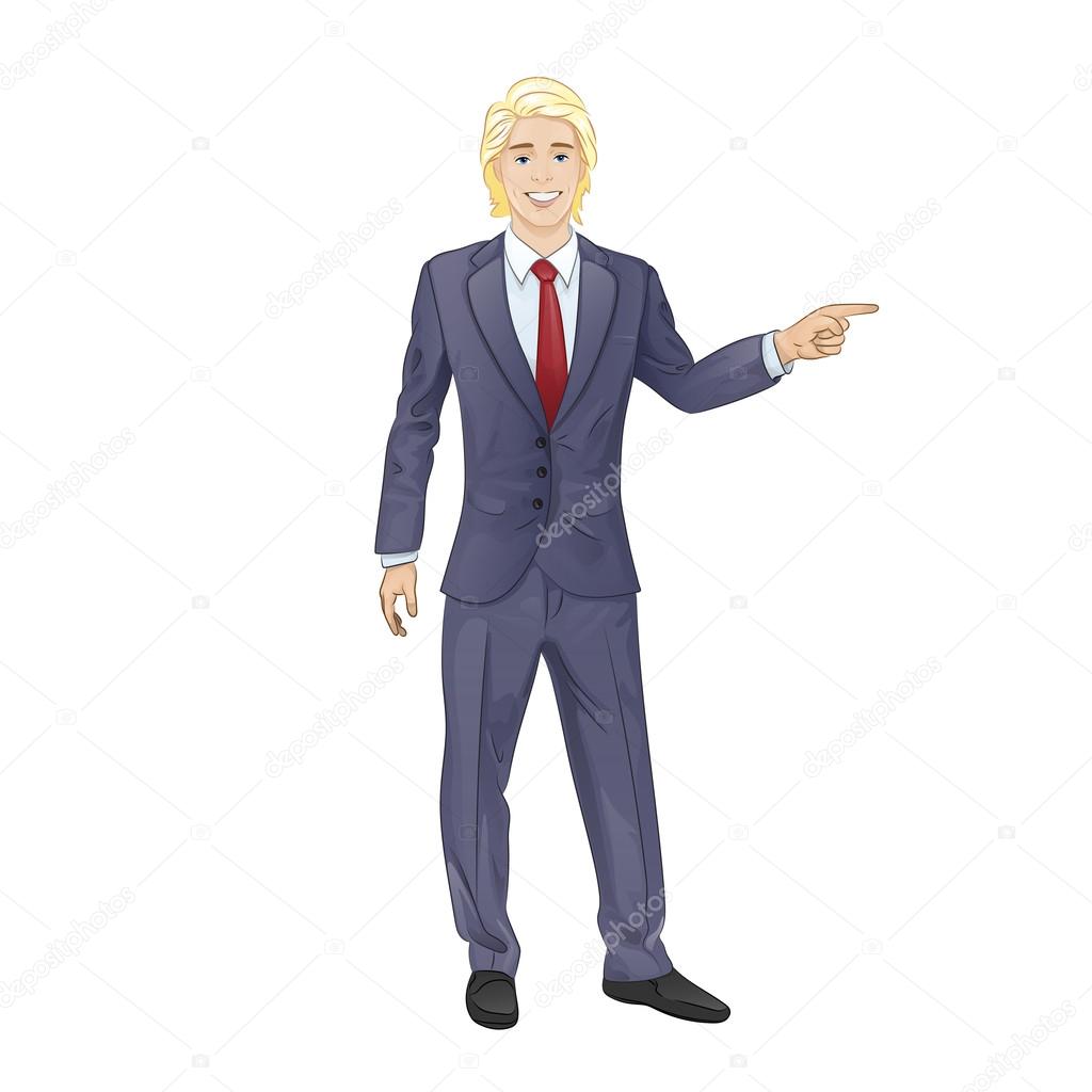 Businessman Point Finger — Stock Vector © Mast3r 59095365