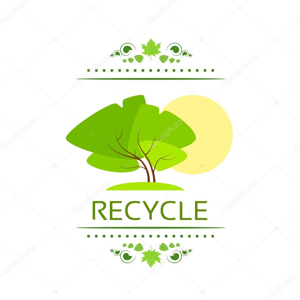 Green tree recycle flat eco icon Stock Vector Image by ©mast3r #62279949
