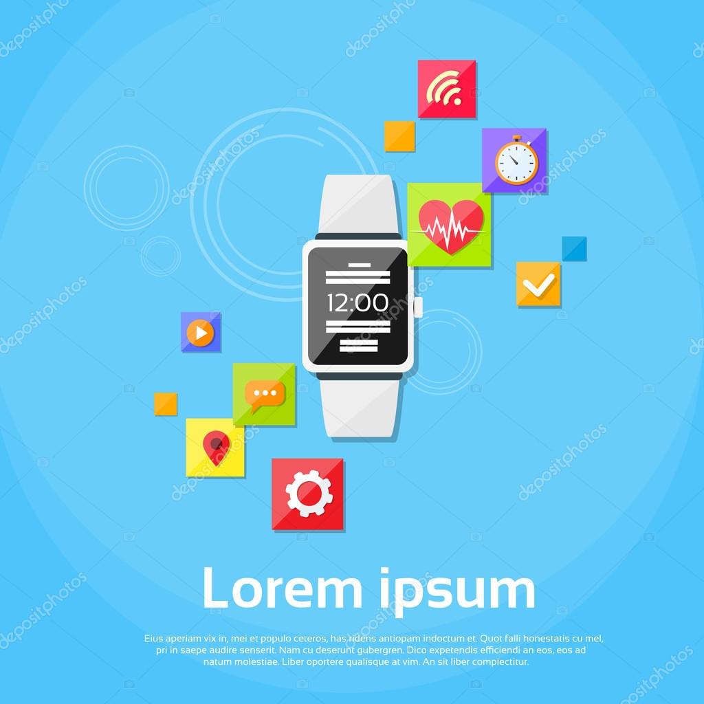 Smart Watch Technology Stock Vector by ©mast3r 83875010
