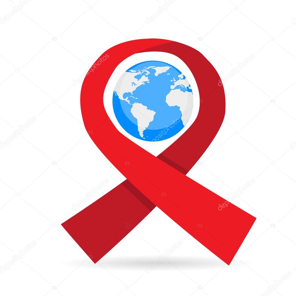 Red Ribbon and Earth Globe Stock Vector Image by ©mast3r #90210502