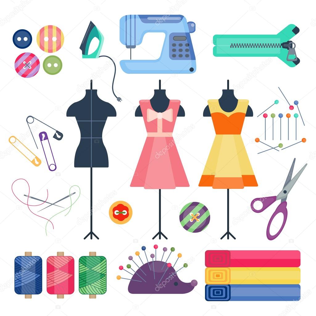 Set Of Sewing Objects Stock Vector Image By ©nesele 107877438