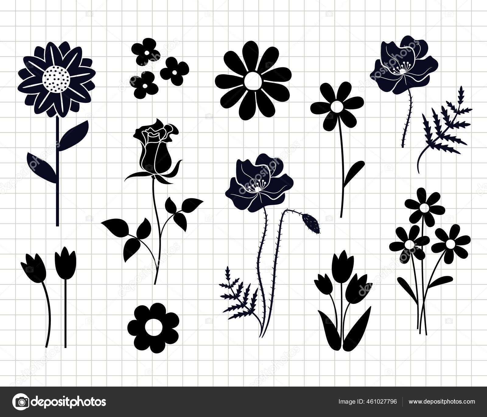 Silhouette De Fleur Vecteur Png