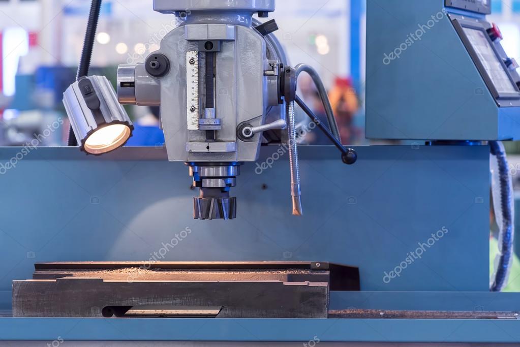 CNC milling machine milling heads in metal industry — Stock Photo ...