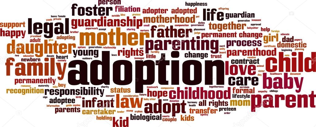 Adoption word cloud Stock Vector by ©Boris15 100052300