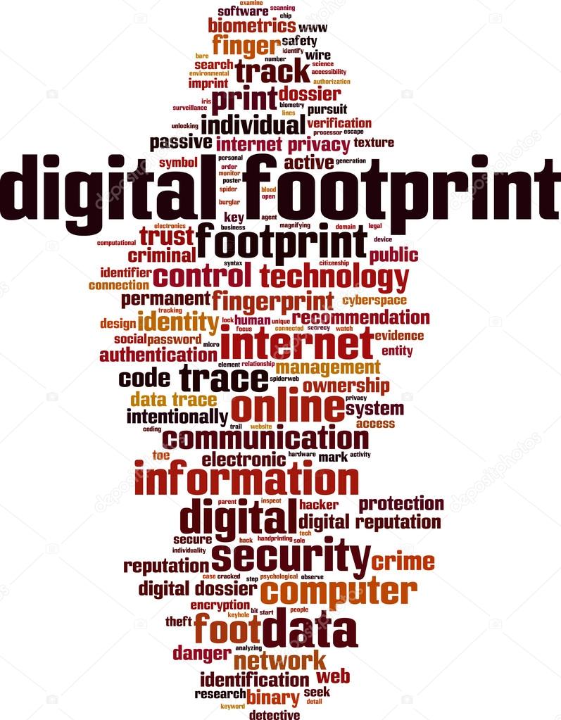 Digital footprint word cloud Stock Vector by ©Boris15 101610186