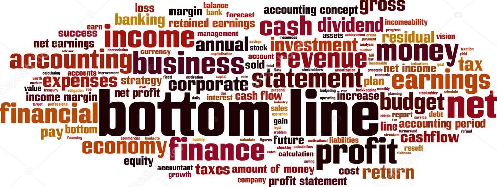 Bottom line word cloud Stock Vector by ©Boris15 110501338