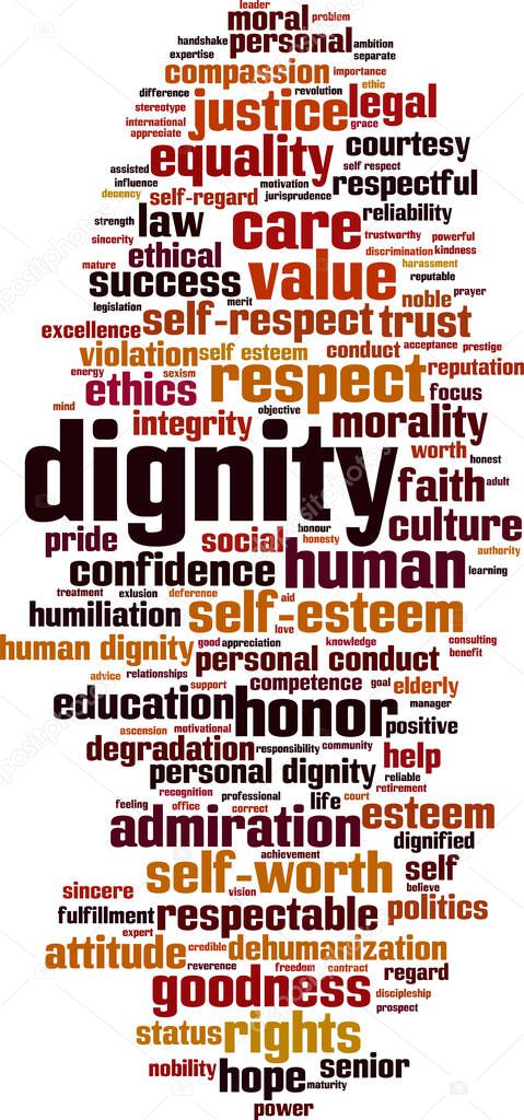Concepto de nube de palabras dignidad. Collage hecho de palabras sobre ...