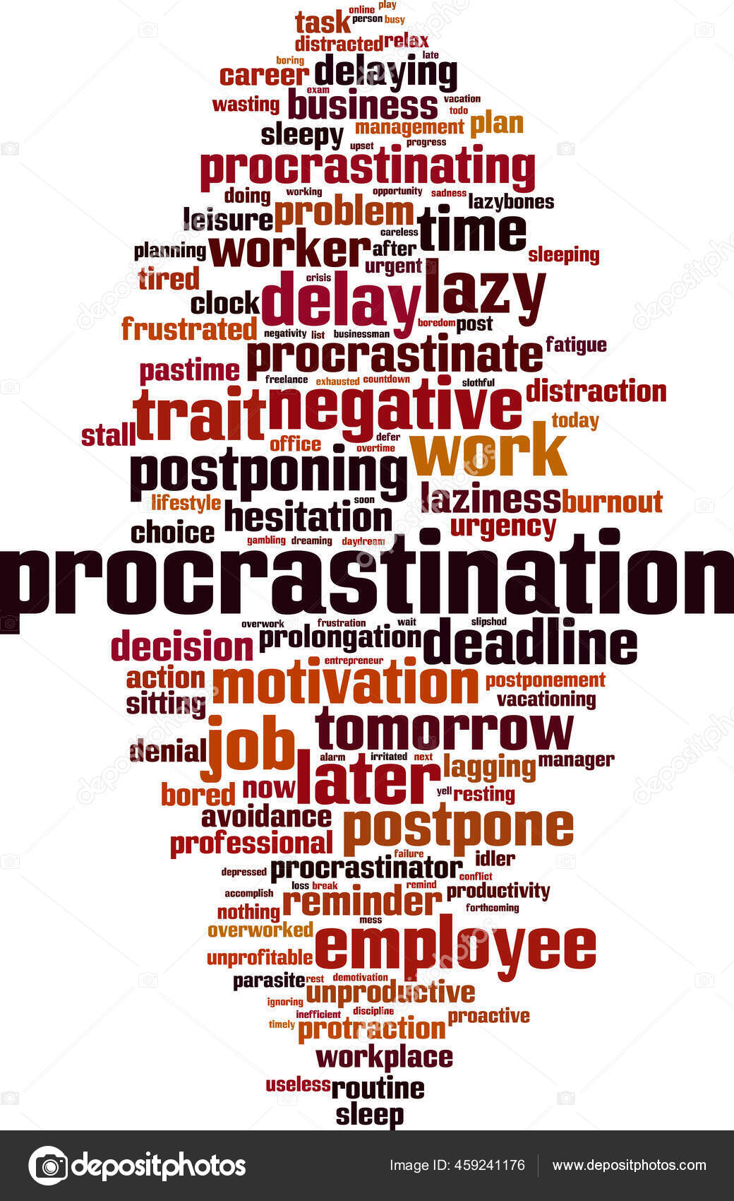 Procrastination Word Cloud Concept Collage Made Words Procrastination ...