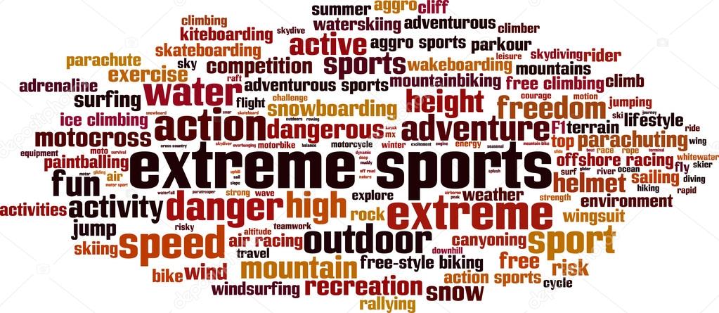 Extreme sports word cloud Stock Vector by ©Boris15 78079926