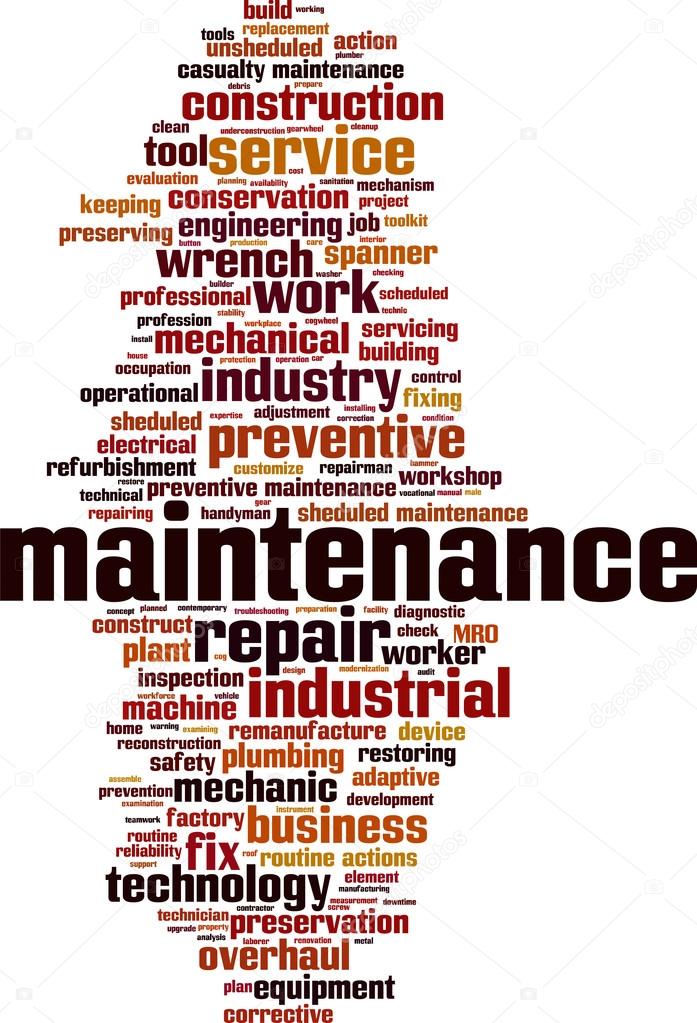 Maintenance word cloud Stock Vector by ©Boris15 93772400