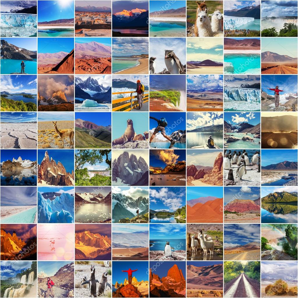 Collage de paisajes argentinos | Collage de viaje Argentina — Foto de ...