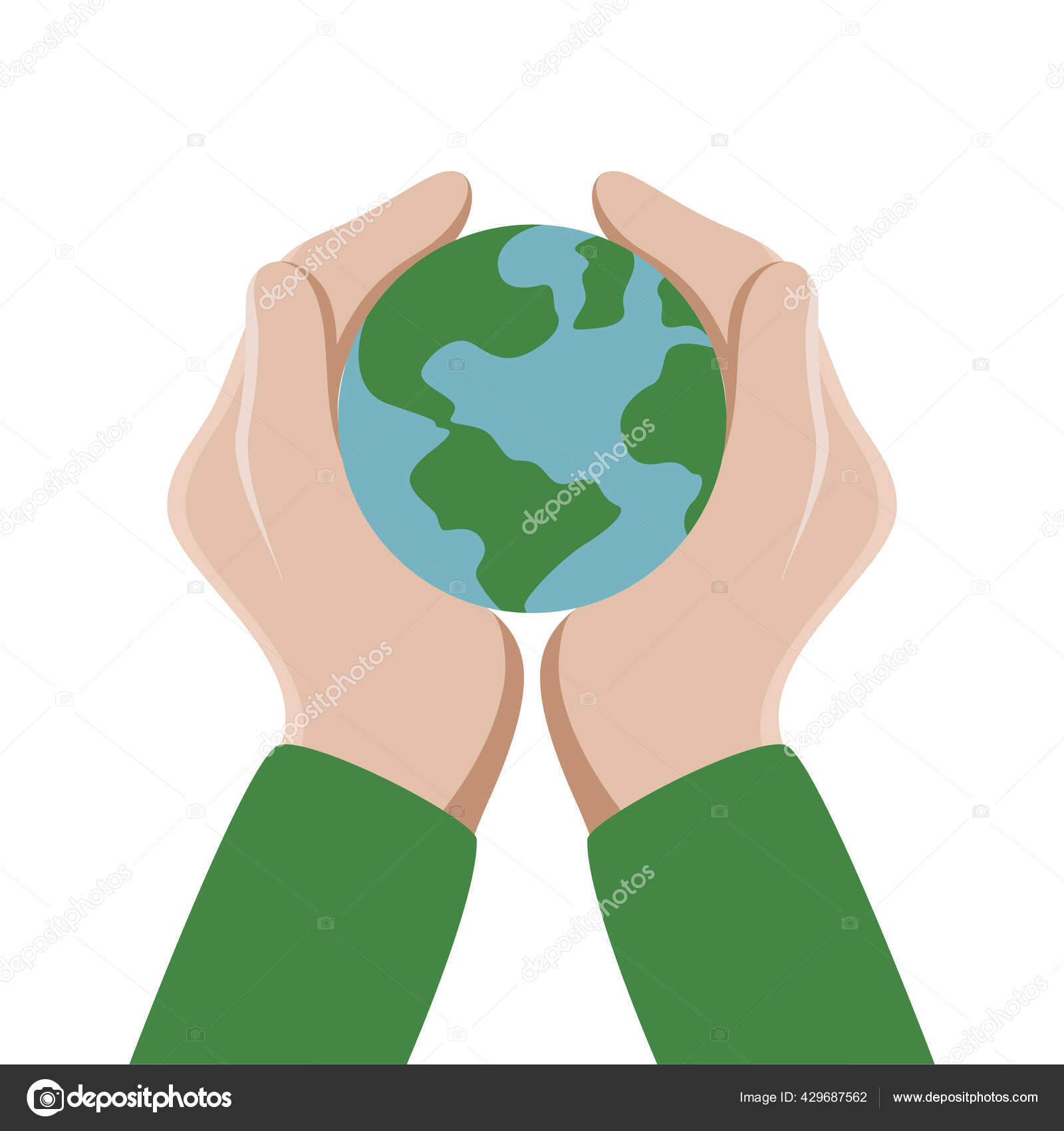 Hands with Earth and leaves Stock Vector Image by ©Nataly-Nete #429687562
