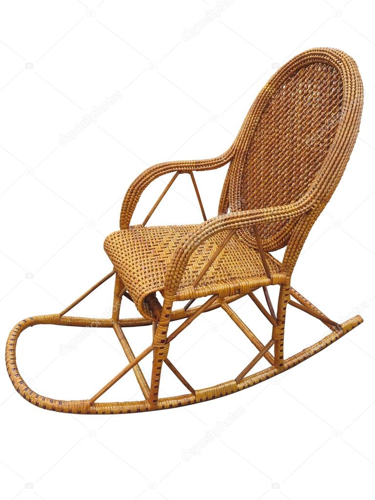 Wicker brown rocking chair isolated on white — Stock Photo © arogant ...