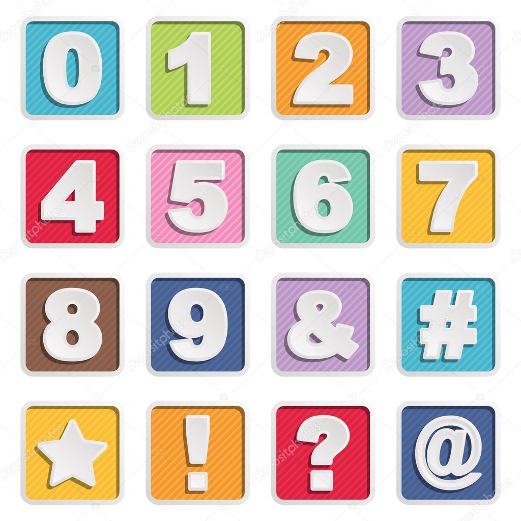 iconos cuadrados números — Vector de stock © mattasbestos #52888481