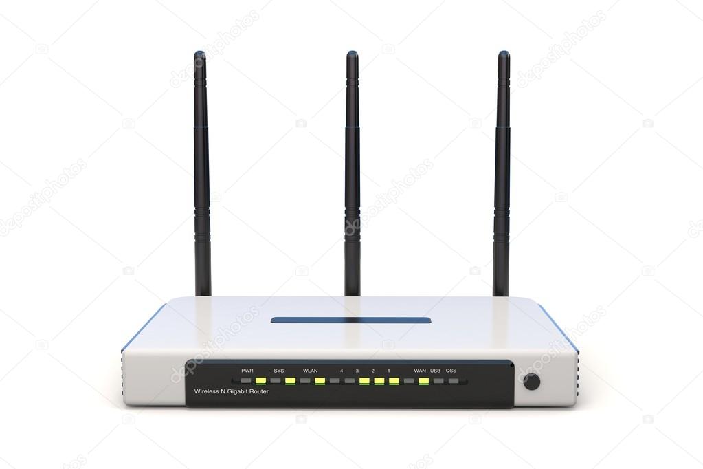 3d wi-fi router on white background Stock Photo by ©digitalgenetics ...