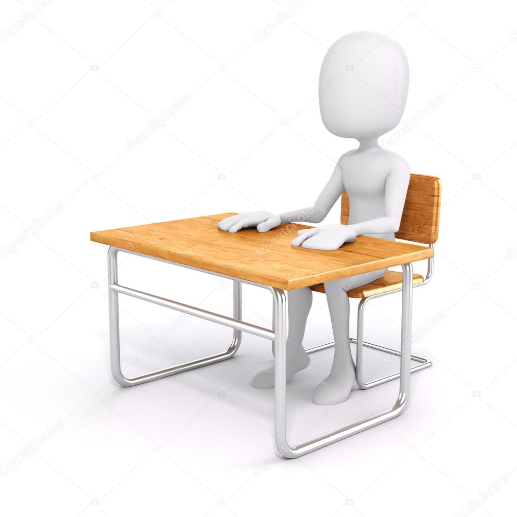 3d man in classroom, on white background Stock Photo by ...