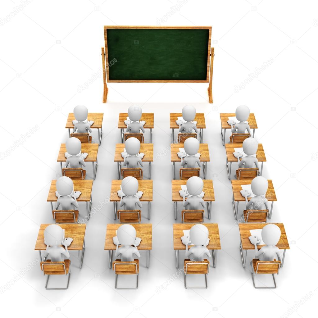 3d man student in classroom, on white background — Stock Photo ...