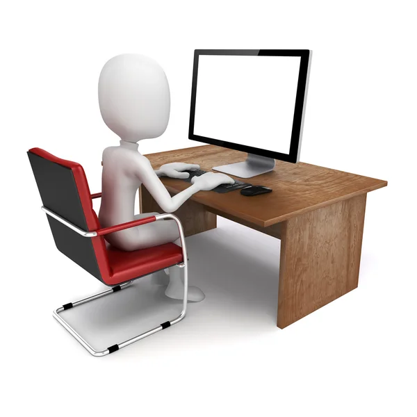 3D man working on computer Stock Photo by ©stephvalentin 8305557