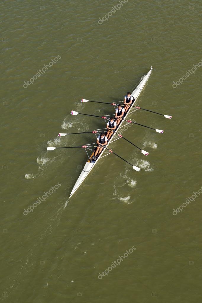 Four men rowing on Danube river – Stock Editorial Photo ...