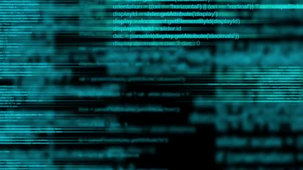 Abstract animated computer programming code as technology background ...