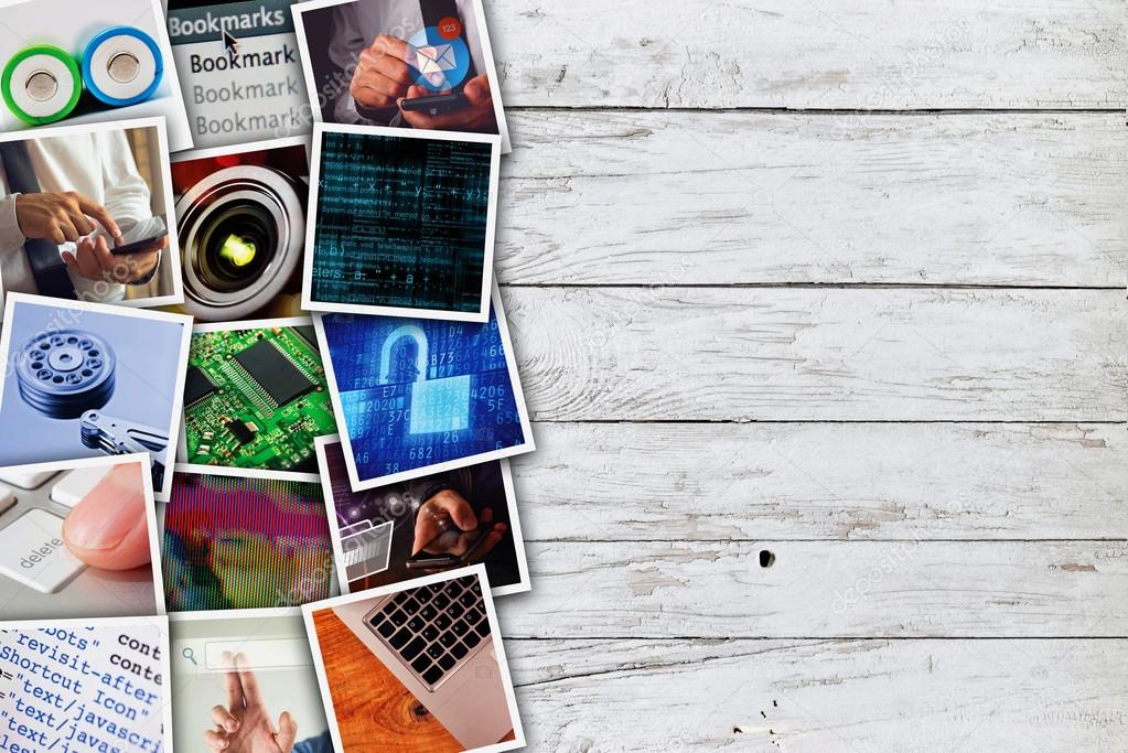 Modern computer technology photo collage — Stock Photo © stevanovicigor ...