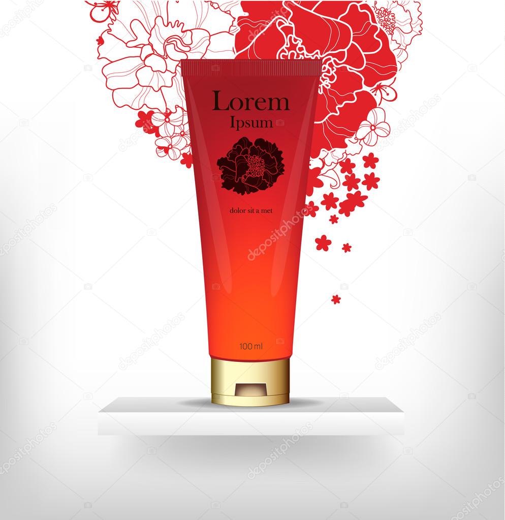 Red packaging for cosmetics. Stock Vector Image by ©matsiash #106668398